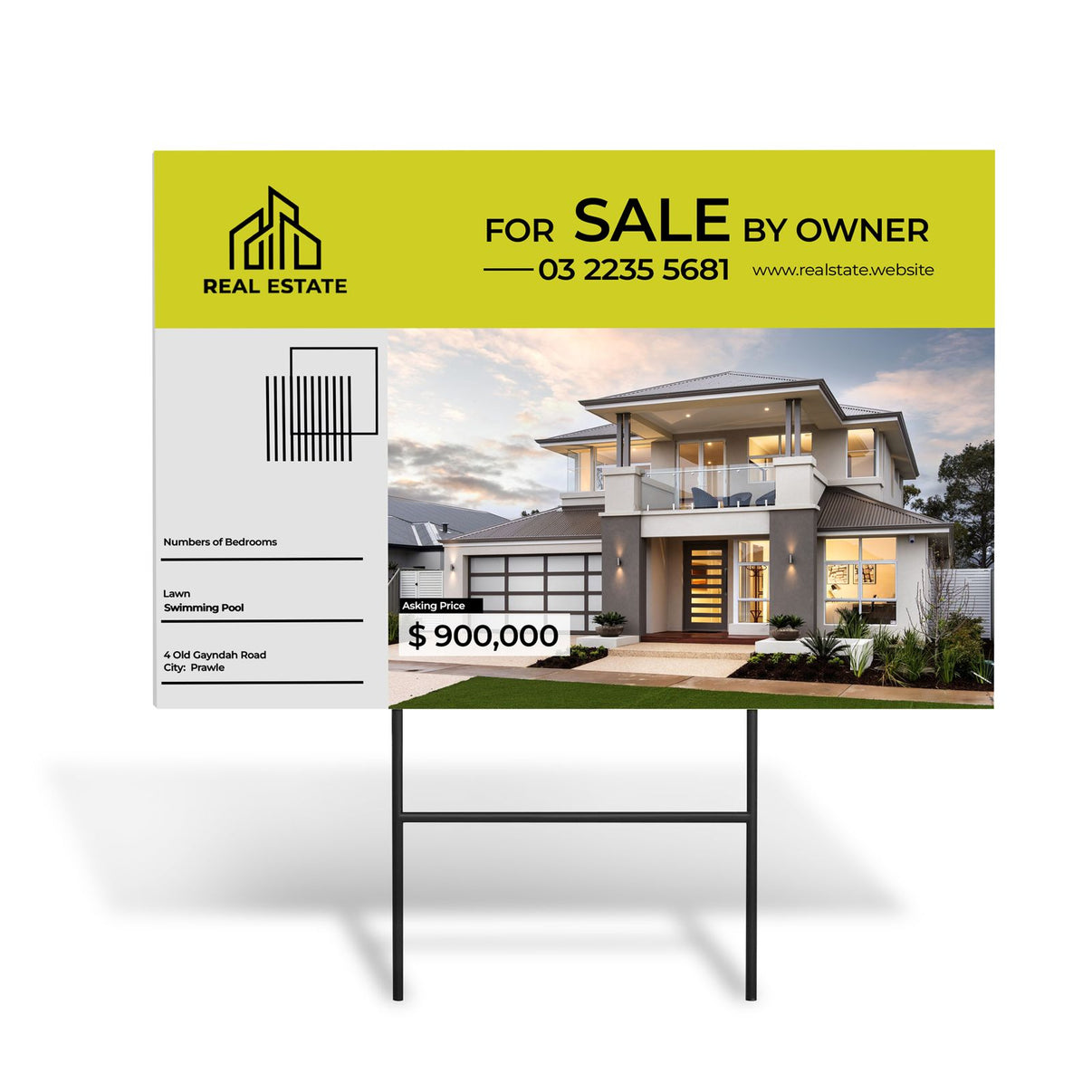 Real Estate Pointer Signs | Buy Real Estate Signs | Custom Printed in 24hrs | Buy Online in ...